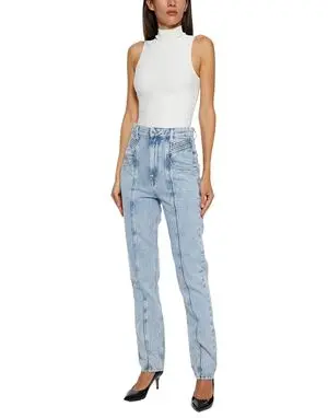 MARANT ETOILE Straight Leg Jeans In Light Wash Denim - Blue
