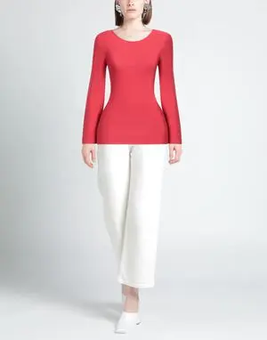 Giorgio Armani Crewneck Ribbed Knit Sweater - Tomato Red