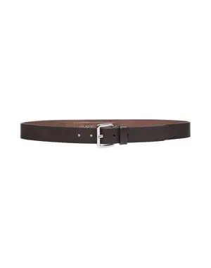 Neil Barrett Leather Belt With Buckle And Logo - Brown