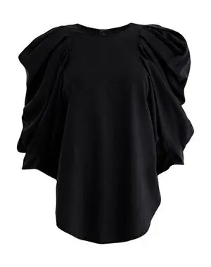 Isabel Marant Woven Top With Puffed Sleeves - Black