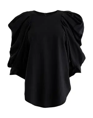 Isabel Marant Woven Top With Puffed Sleeves - Black