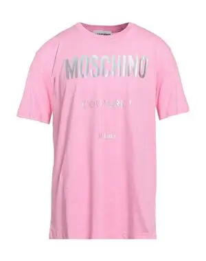 Moschino Couture Man T-shirt Pastel Blue Size 34 Cotton Pink