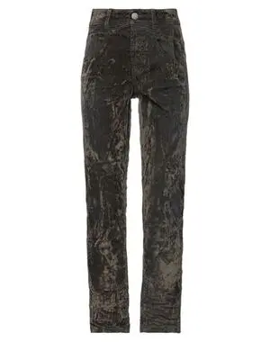 High Tapered Embellished Velvet Pants - Green