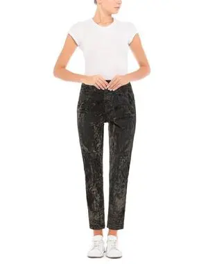 High Tapered Embellished Velvet Pants - Green