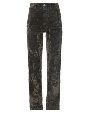High Tapered Embellished Velvet Pants - Green