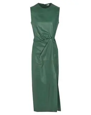 8 BY YOOX Leather Drape & Knot Midi Dress