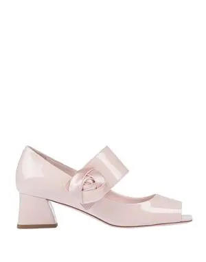 ROGER VIVIER Pumps In Light Soft Leather With Flower Application - Pink