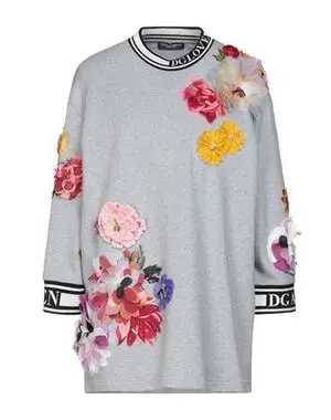 Dolce & Gabbana Embellished Floral Sweatshirt - Light Grey
