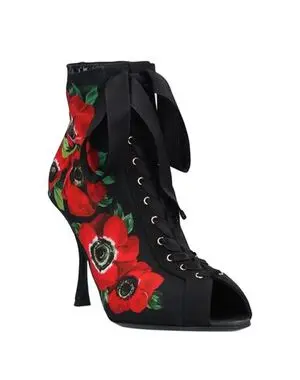 Dolce & Gabbana Open-toe Floral Ankle Boots