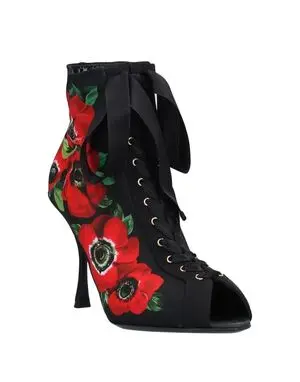 Dolce & Gabbana Open-toe Floral Ankle Boots