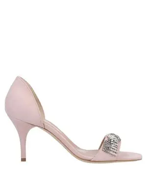 TWINSET Leather Embellished Sandals - Pink