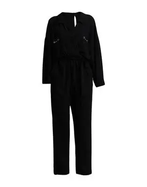 Maje Solid Color Jumpsuit With Appliqués - Black