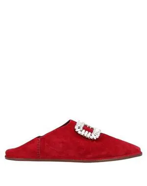 ROGER VIVIER Leather Mules With Crystal Embellishments