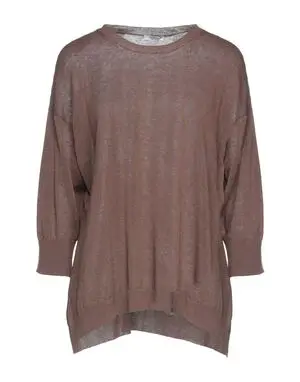 Peserico Solid Crewneck Sweater - Dark Brown