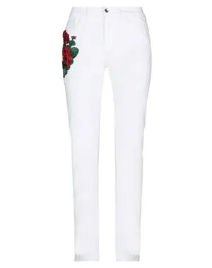 Dolce & Gabbana Cotton-blend Jeans With Embroidered Detailing