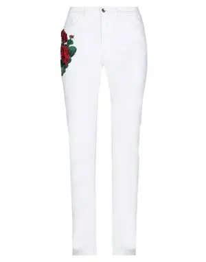 Dolce & Gabbana Cotton-blend Jeans With Embroidered Detailing