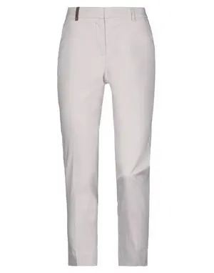 Peserico Woman Pants Sand Size 2 Cotton, Elastane Light Grey