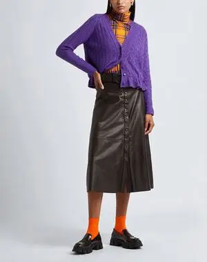 8 BY YOOX Long Sleeve Cardigan With Ruffle Hem
