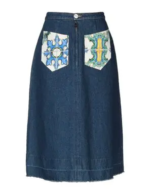 Dolce & Gabbana Denim Skirt Size Cotton, Silk, Elastane, Nylon, Glass