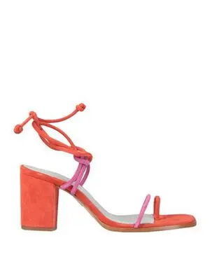 ALOHAS Leather Thong Sandals - Orange