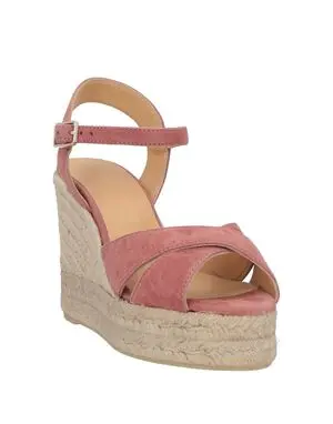 CastaÑer Wedge Espadrille Sandals In Suede - Pink