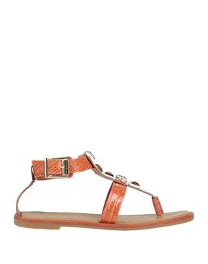 APEPAZZA Leather Thong Sandals - Rust