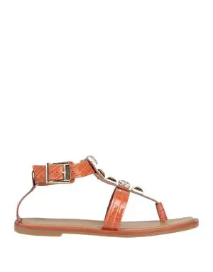APEPAZZA Leather Thong Sandals - Rust