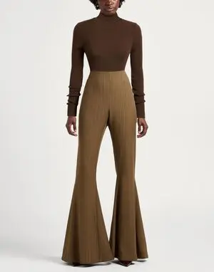 Wolford Merino Fine Rib Long Sleeve Turtleneck Top - Brown