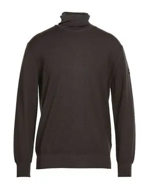 Paul & Shark Dark Virgin Wool Turtleneck Sweater - Dark Brown