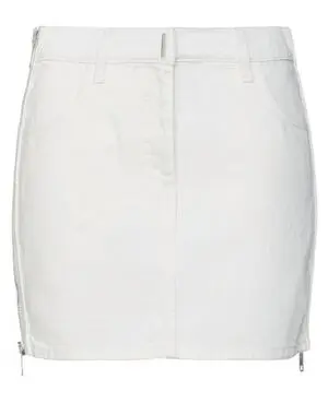 Givenchy Denim Pencil Skirt With Appliqués And Brand Logo - White