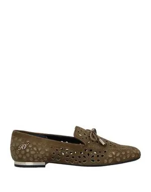 ROGER VIVIER Military Leather Loafers - Military Green