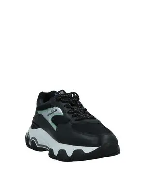 Hogan Sneakers In Leather And Textile Fibers - Black