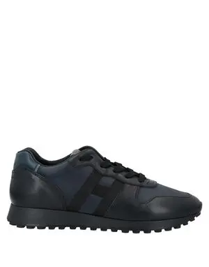 Hogan Man Sneakers Midnight Blue Size 11 Leather, Textile Fibers Dark Blue