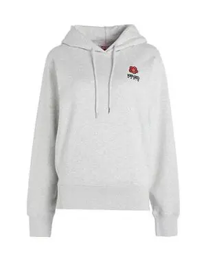 Kenzo Cotton French Terry Embroidered Hoodie Grey