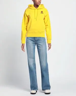 Kenzo Cotton French Terry Embroidered Hoodie - Yellow