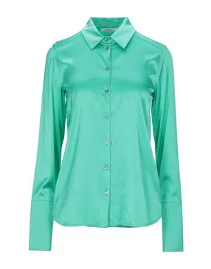 Patrizia Pepe Satin Shirt With Logo Green