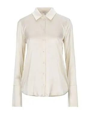 Patrizia Pepe Satin Shirt With Logo Ivory