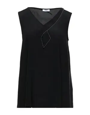 Peserico Sleeveless Top With Metal Appliqués Black