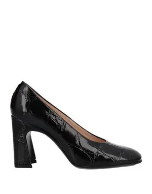 TOD'S Calfskin Pumps With Crocodile Print - Black