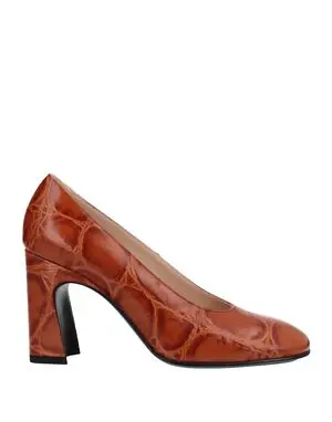 TOD'S Pumps In Calfskin Leather With Crocodile Print - Brown