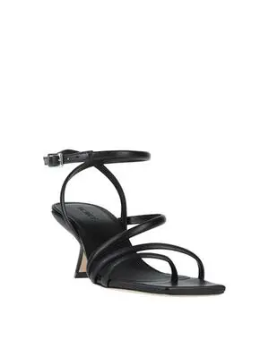 VIC MATIE Leather Thong Sandals - Black