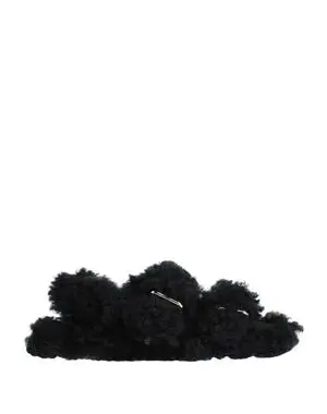 Marni Shearling Slingback Sandals - Black