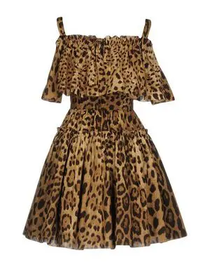 Dolce & Gabbana Mini Animal Print Cotton Dress