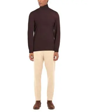 DRUMOHR Turtleneck Super 140s Wool Sweater - Brown