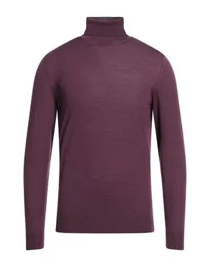 DRUMOHR Turtleneck Super 140s Wool Sweater Purple