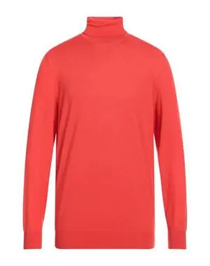 DRUMOHR Turtleneck Super 140s Wool Sweater Tomato Red