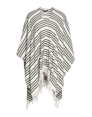 SEVENTY VENEZIA Cotton Cape With Stripes And Fringes