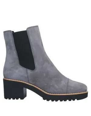 Hogan Ankle Boots In Leather And Textile Fibers - Grey