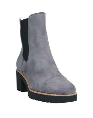 Hogan Ankle Boots In Leather And Textile Fibers - Grey