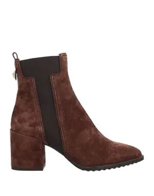 TOD'S Ankle Boots In Soft Leather Dark Brown